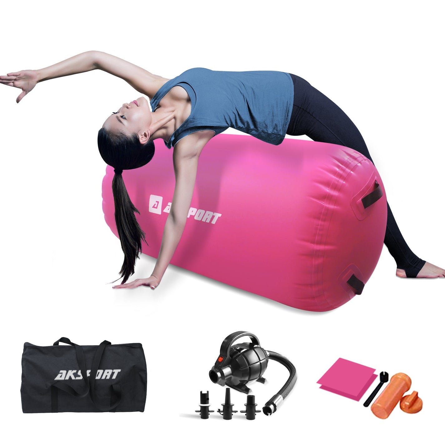 AKSPORT Air Tumbling Roller, Yoga Bolsters