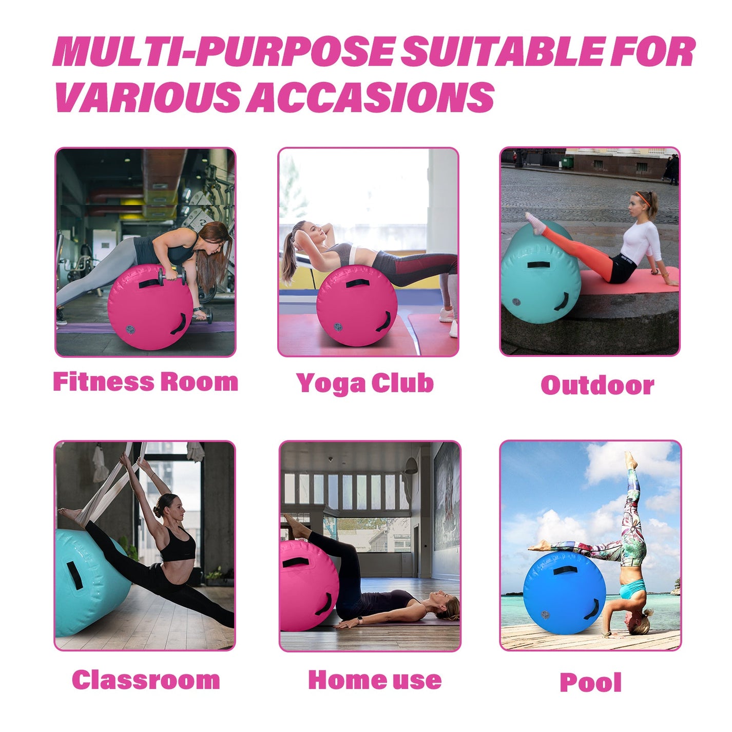 AKSPORT Air Tumbling Roller, Yoga Bolsters